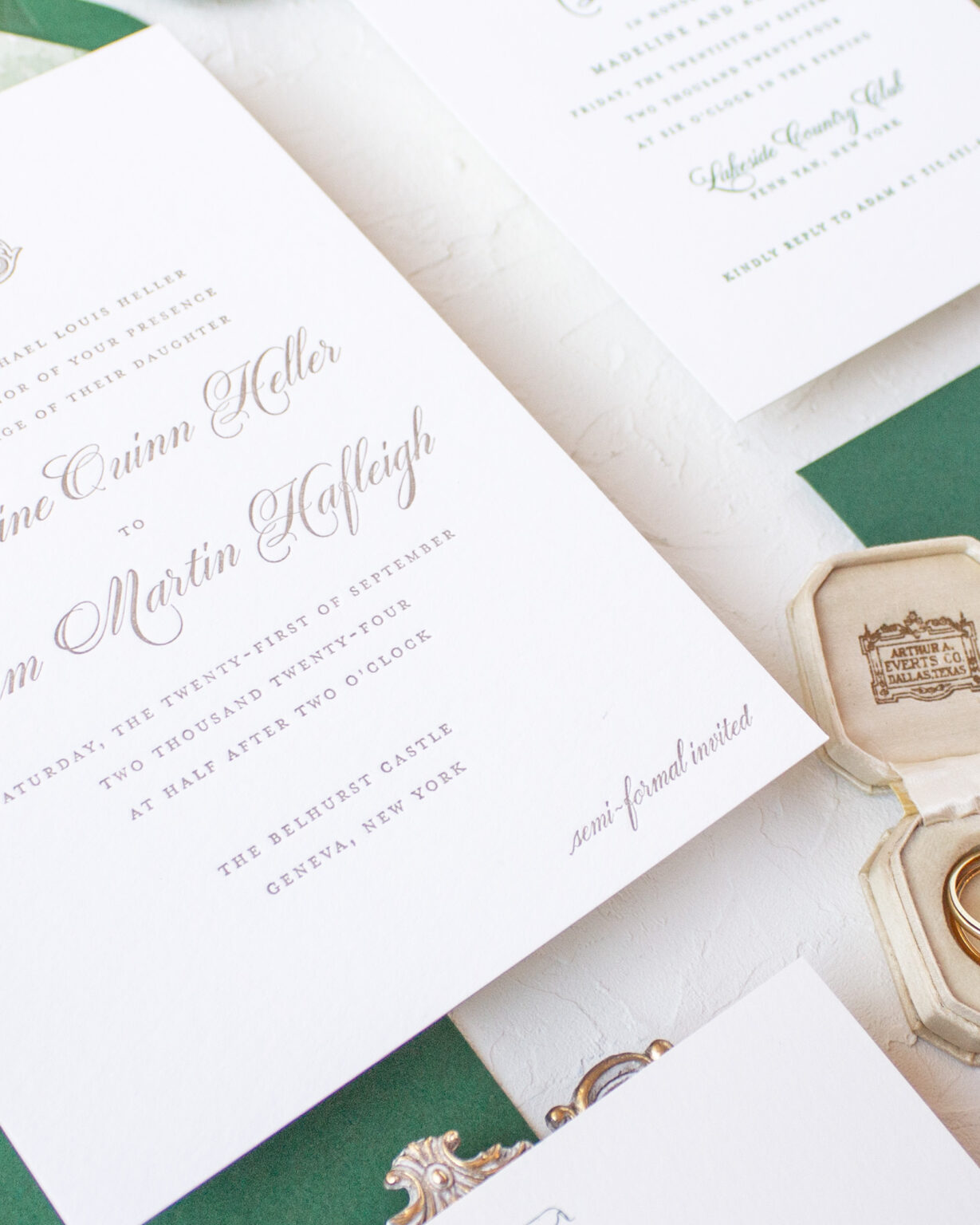 The Belhurst Castle Wedding Invitations | Madeline and Adam - Banter ...